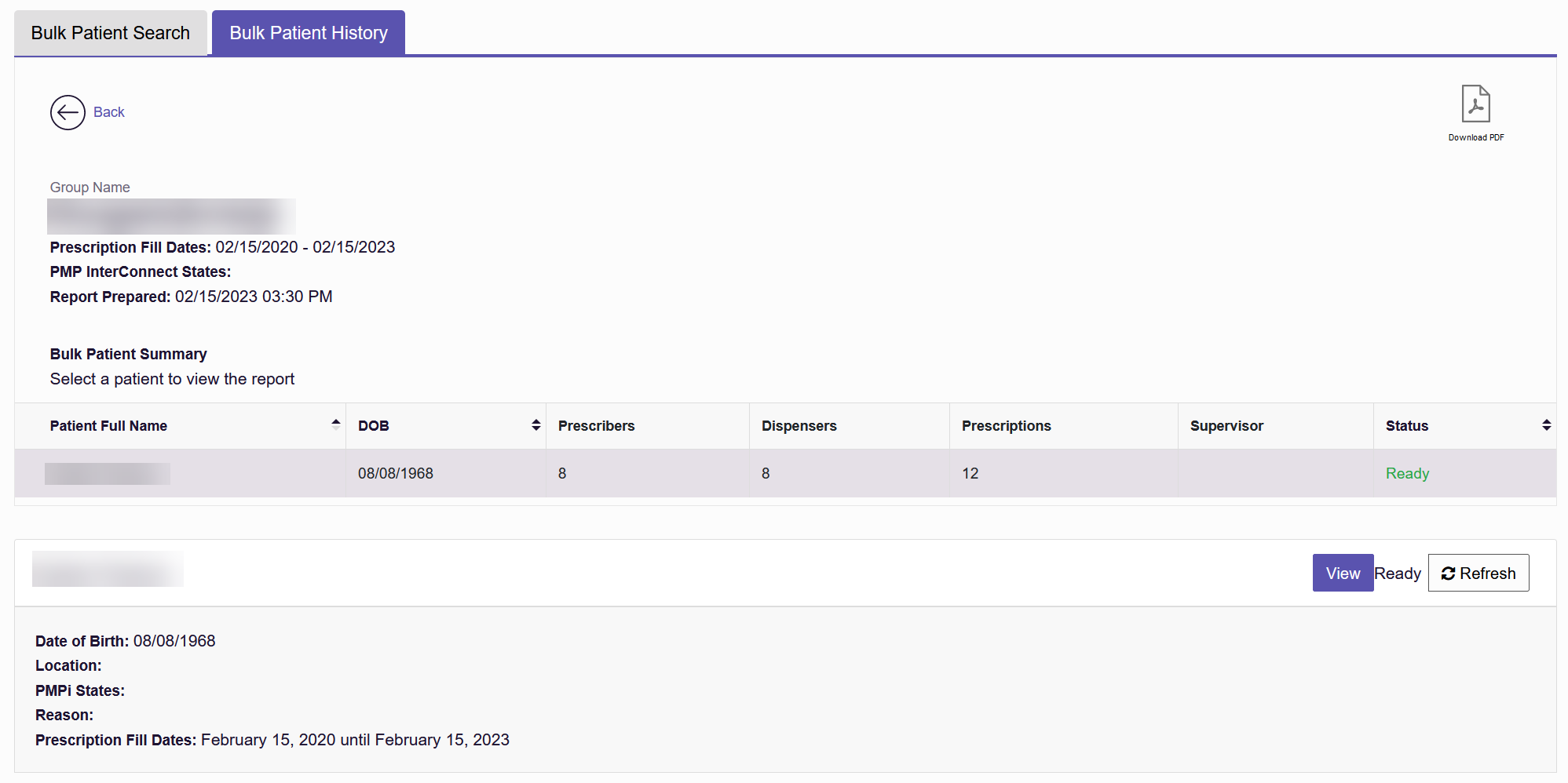 Performing & Viewing a Bulk Patient Search – PMP AWARxE Support Center