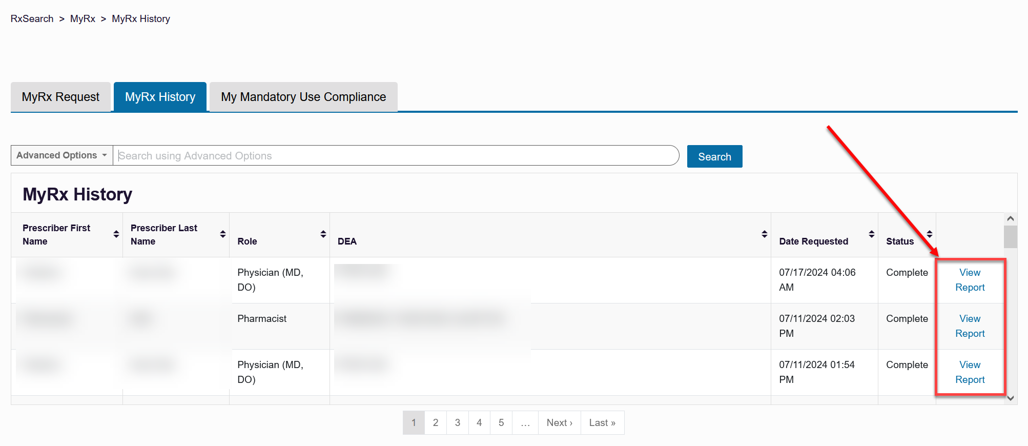 My Rx History – PMP AWARxE Support Center