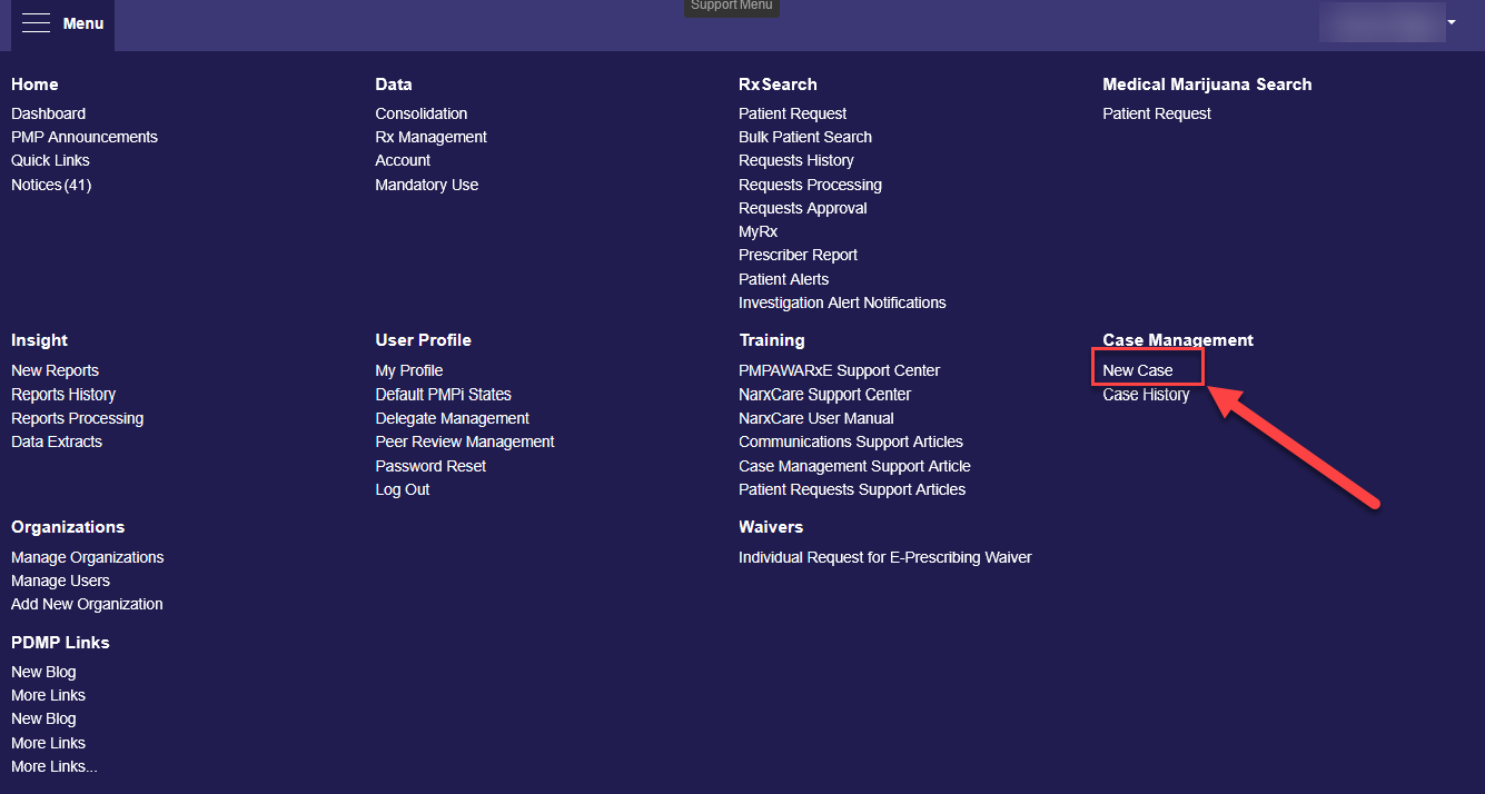 Case Management – PMP AWARxE Support Center